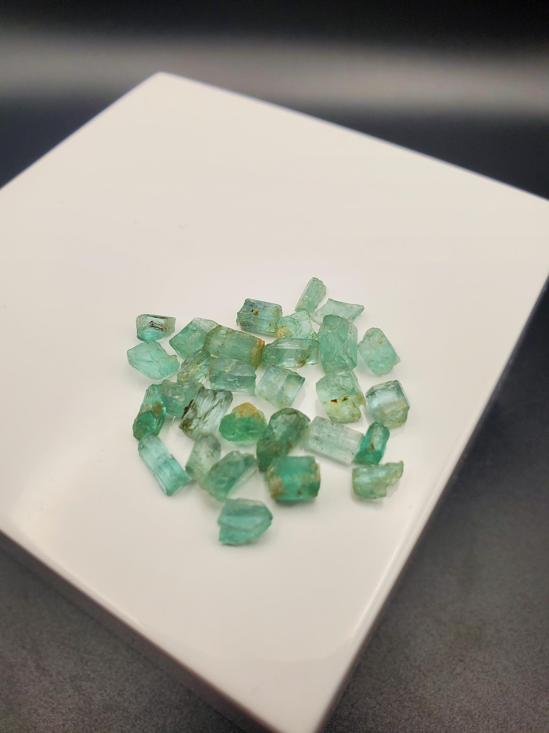 Blueish Green Beryl AKA Emerald. Rare Natural Colored Gemstones. Wire ...
