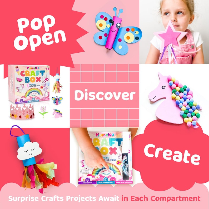 Craft Box 10 Simple and Fun Unicorn, Mermaid Arts and Crafts for Kids ...