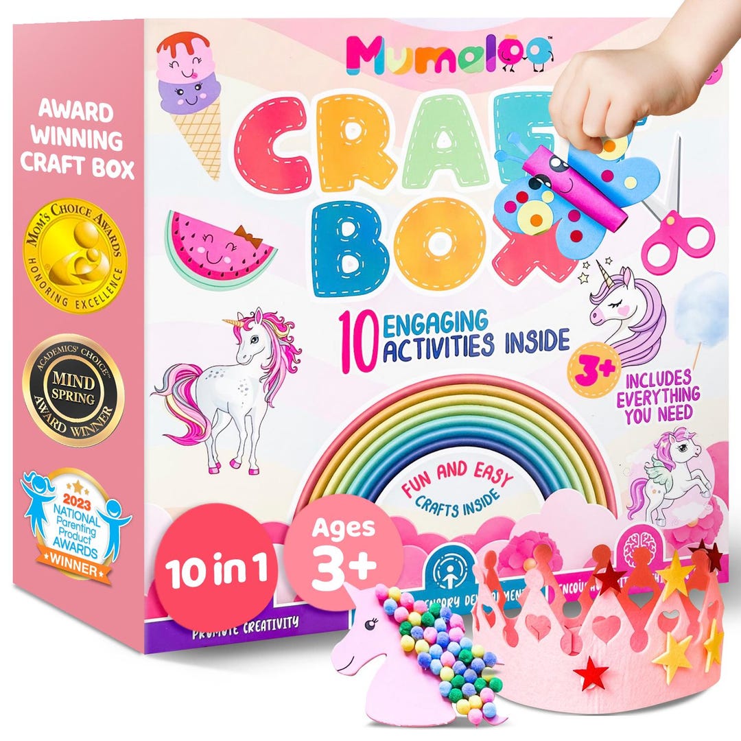 Craft Box 10 Simple and Fun Unicorn, Mermaid Arts and Crafts for Kids ...