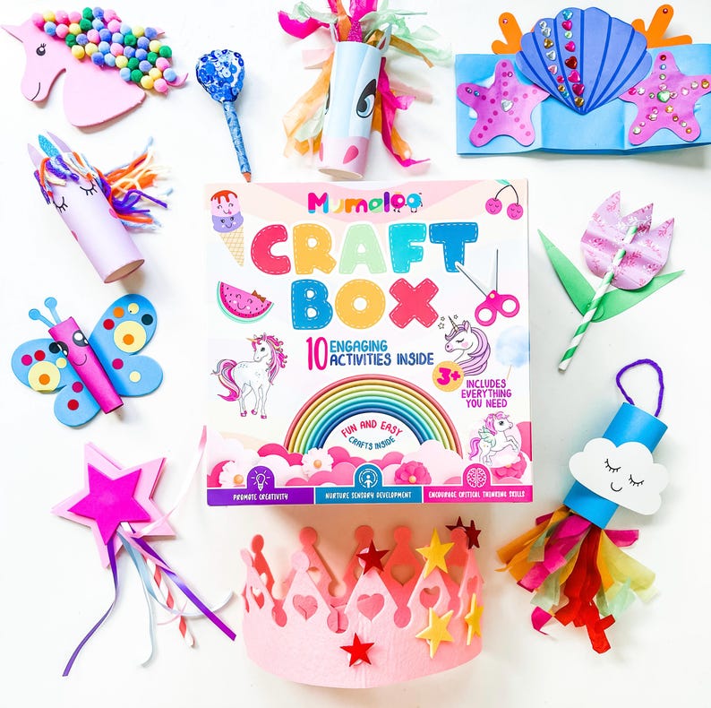 Craft Box 10 Simple and Fun Unicorn, Mermaid Arts and Crafts for Kids ...
