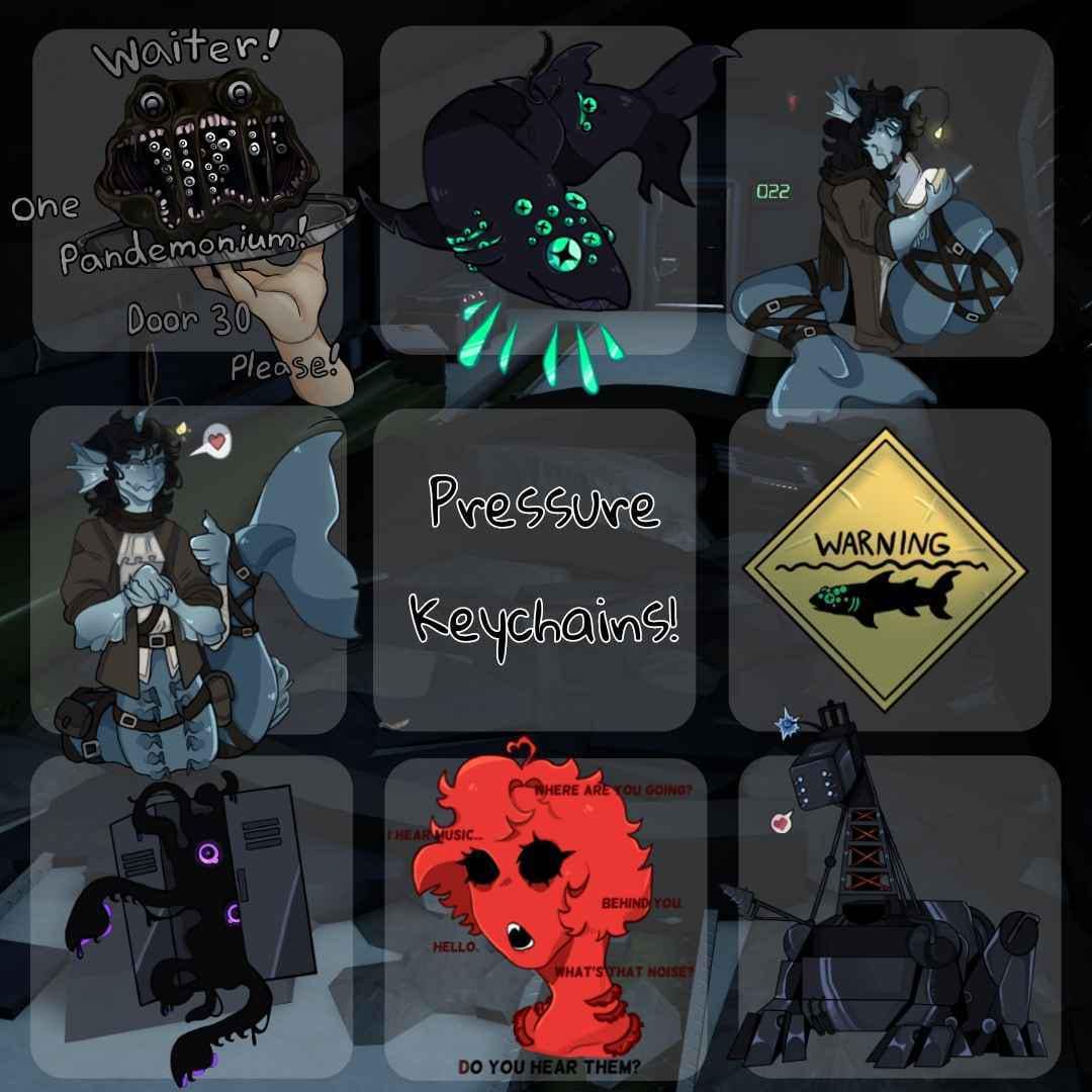 Pressure Roblox Keychains: Sebastian Solace, Eyefestation, Void Locker, Pandemonium, Imaginary ...