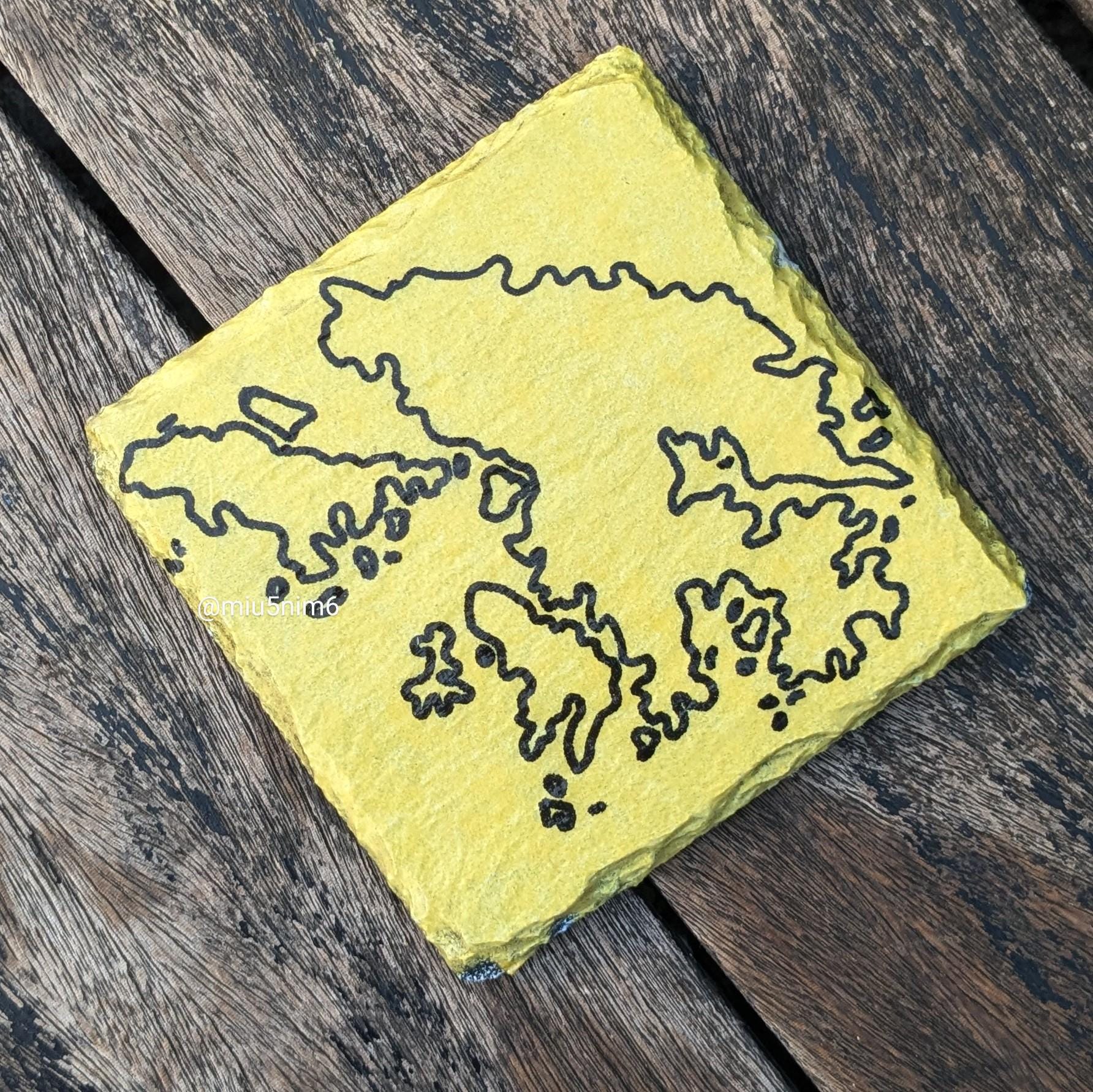 Customised Hand Drawing Map Outline Coaster - Etsy