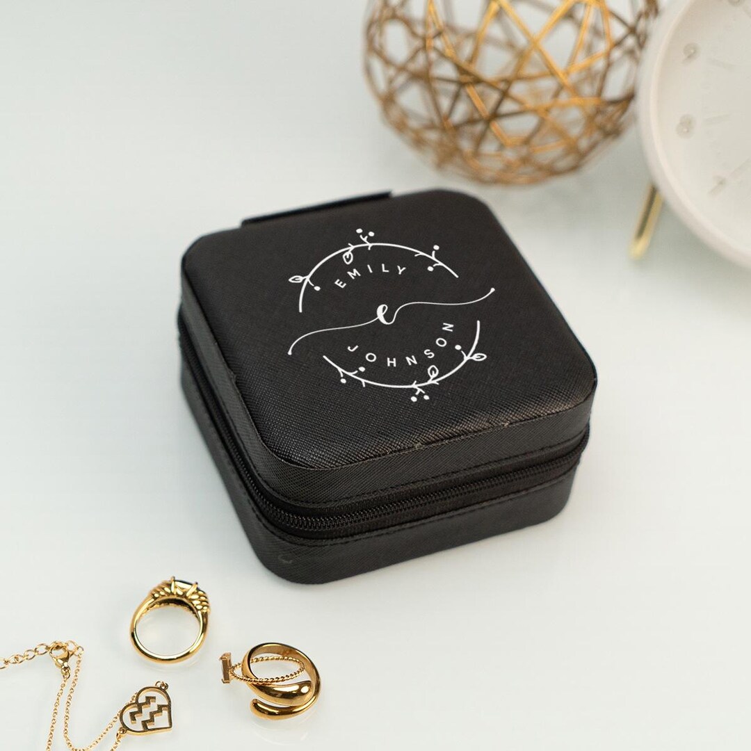 Leather Jewelry Box With Custom Name, Personalized Leather Jewelry Box ...