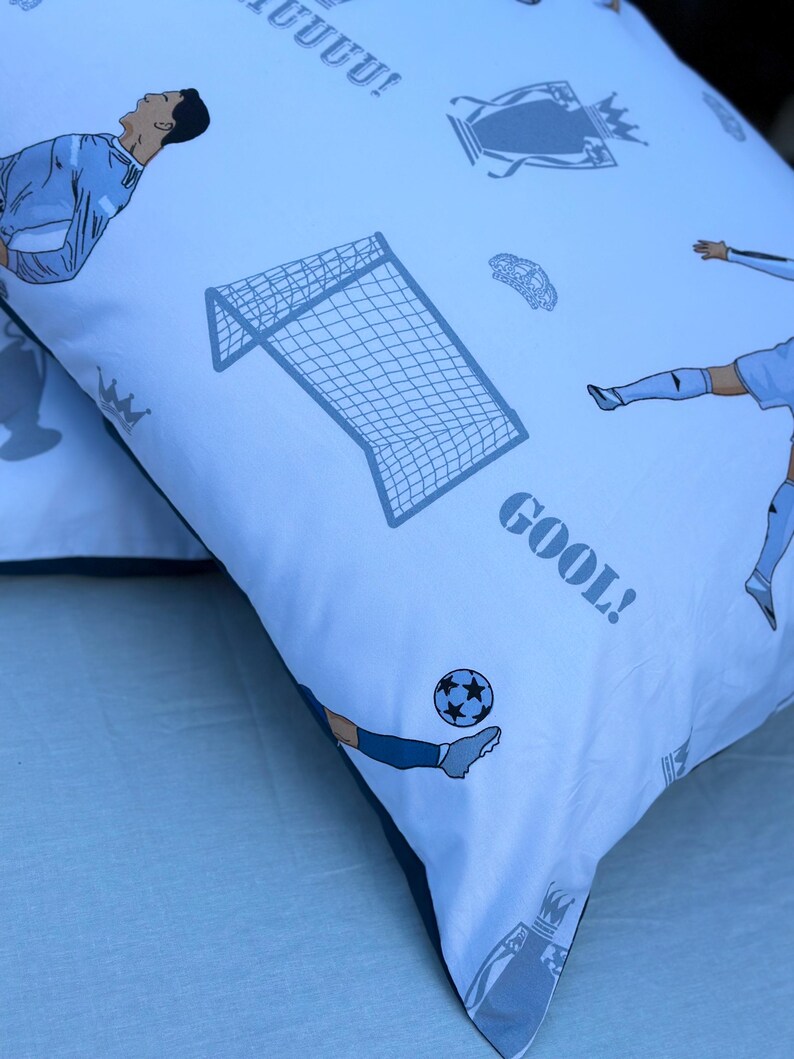 Bedding Boy Soccer Set, Bedlinen Kids Football, Fitted Sheet, Dovet Cover, Pillow Cases, 100% ...