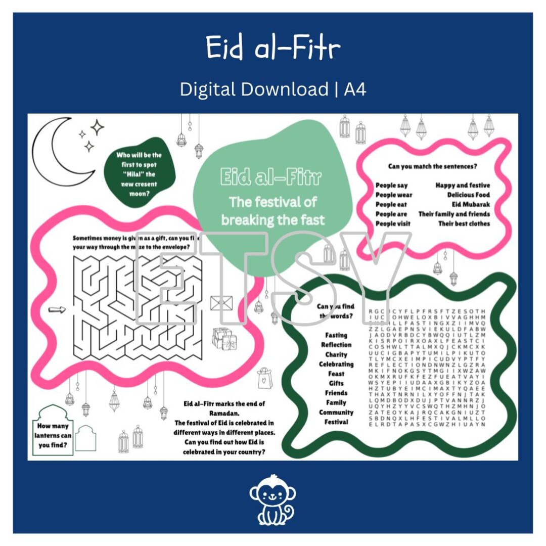 Eid Activity Sheet * A4 * Digital Download * Fun Printable Design ...