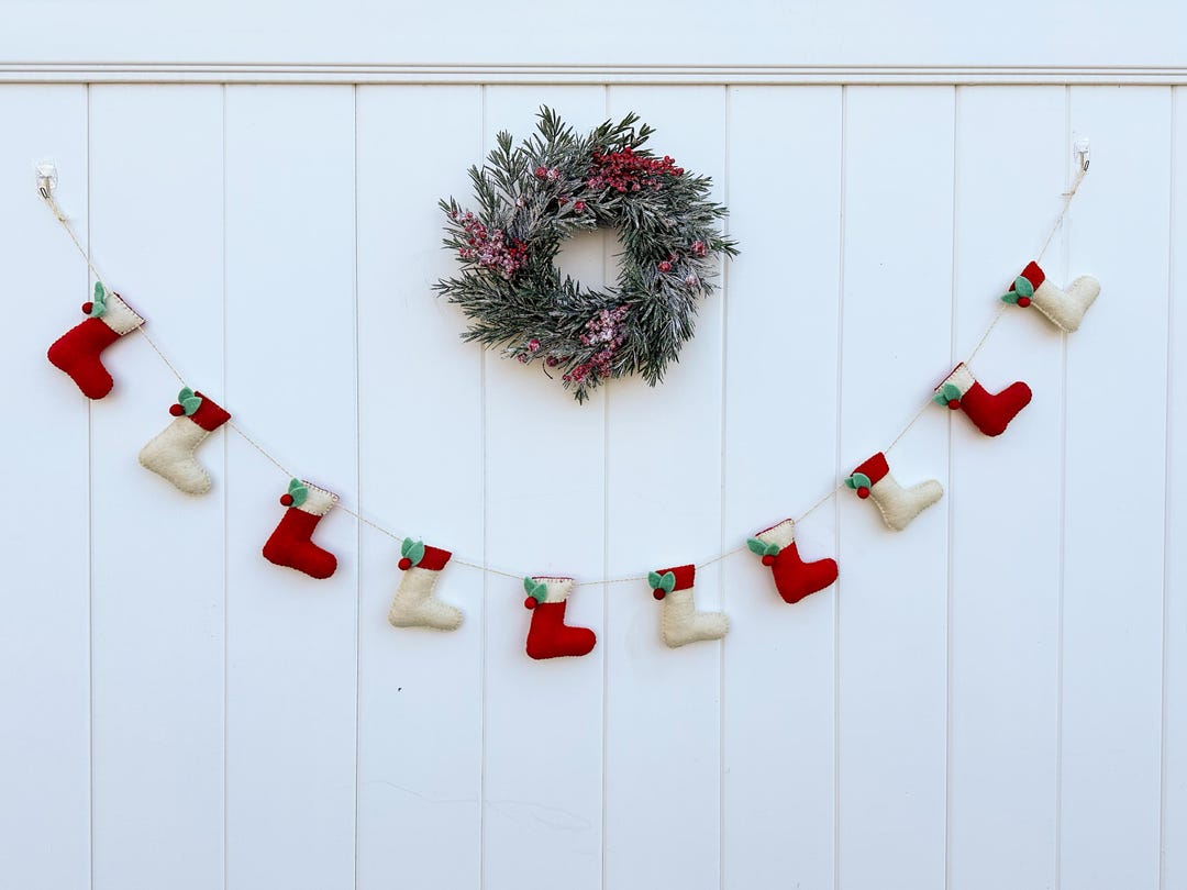 Christmas Stuffed Stockings Garland - Etsy