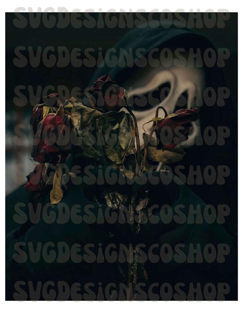 Ghostface/scream Holding Red Roses SVG, PNG Digital Files - Etsy