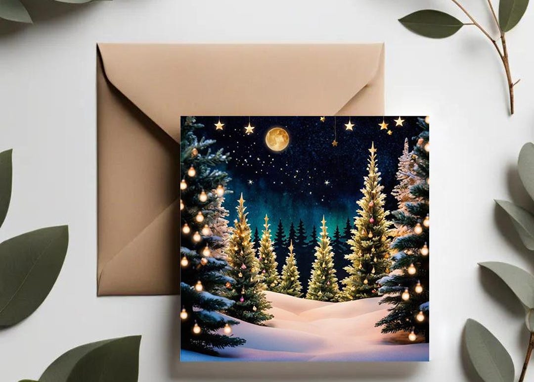 Magical Christmas Card Set: Twinkle Light Holiday Cards - Etsy