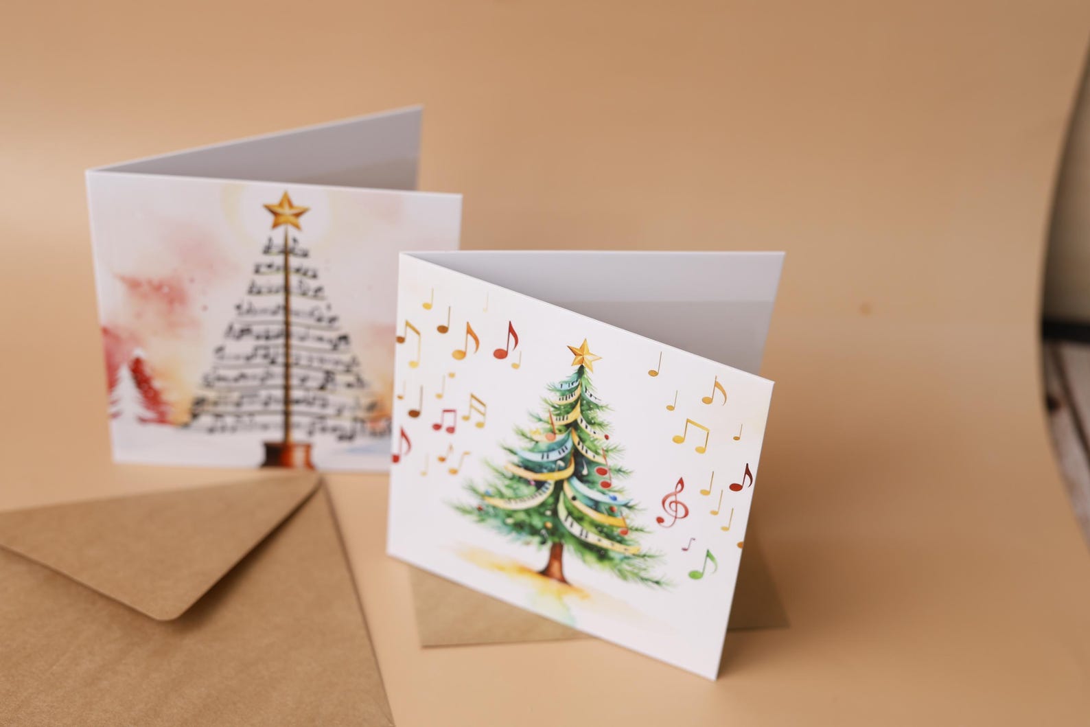 Singer Christmas Card | Musical Notes Greeting Card | Choir Note Card ...