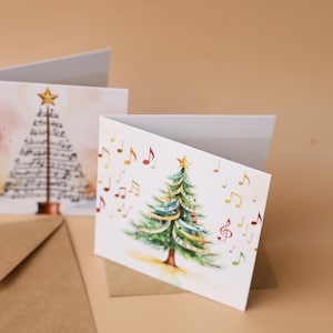 Singer Christmas Card | Musical Notes Greeting Card | Choir Note Card ...