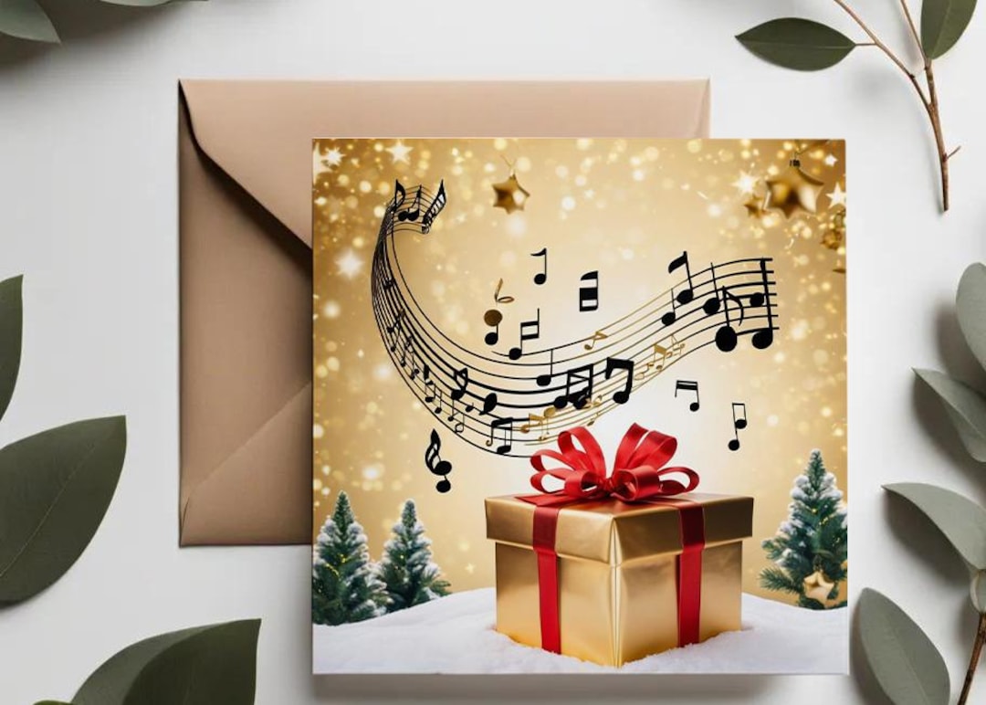 Singer Christmas Gift Card | Musical Notes Christmas Card | Choir Note ...
