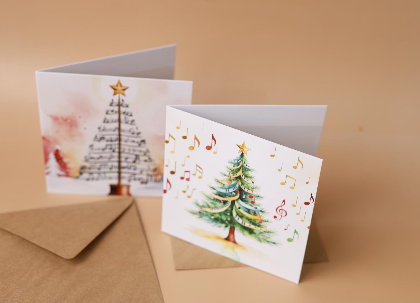 Singer Christmas Card | Musical Notes Greeting Card | Choir Note Card ...