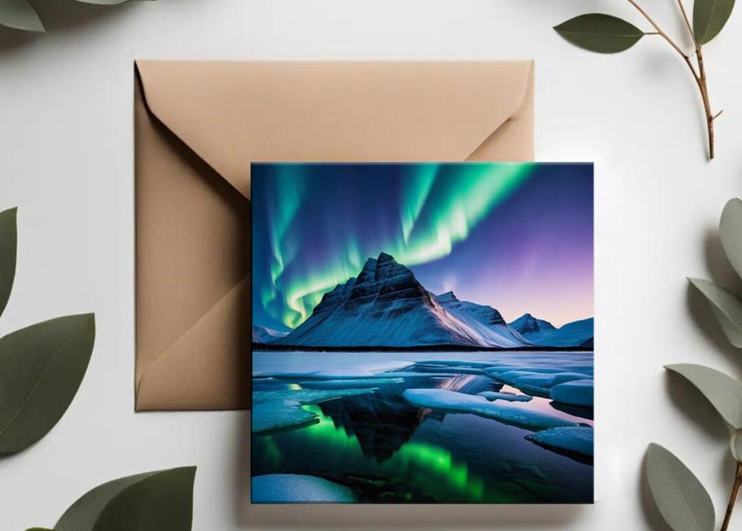 Northern Lights Greeting Card Set Aurora Borealis Sky Greeting Card for ...