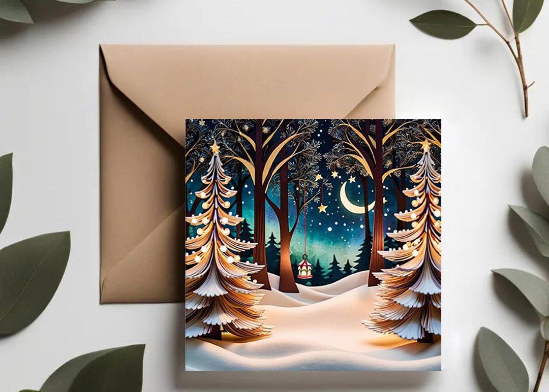 Whimsical Night Christmas Card Set | Premium Holiday Greeting Cards ...