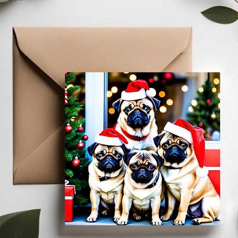 Pug Christmas Cards - Etsy