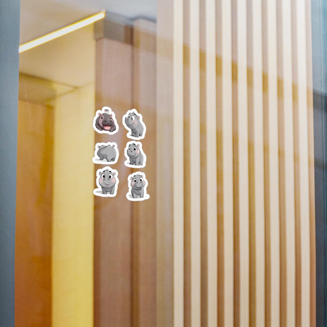 Cute Cartoon Moo Deng Pygmy Hippo Kiss-cut Sticker - Etsy