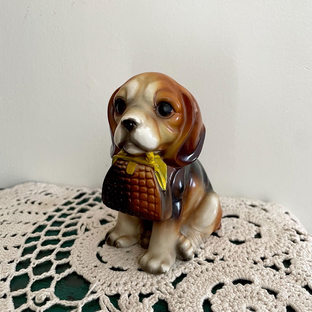 Vintage Ceramic Beagle. Dog Figurine. Dog Lover Gift. Handpainted ...