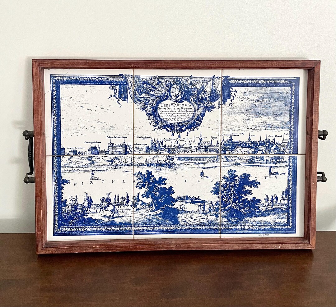Vintage Delft Tile Tray. Blue and White Dutch Tray. Housewarming Gift ...