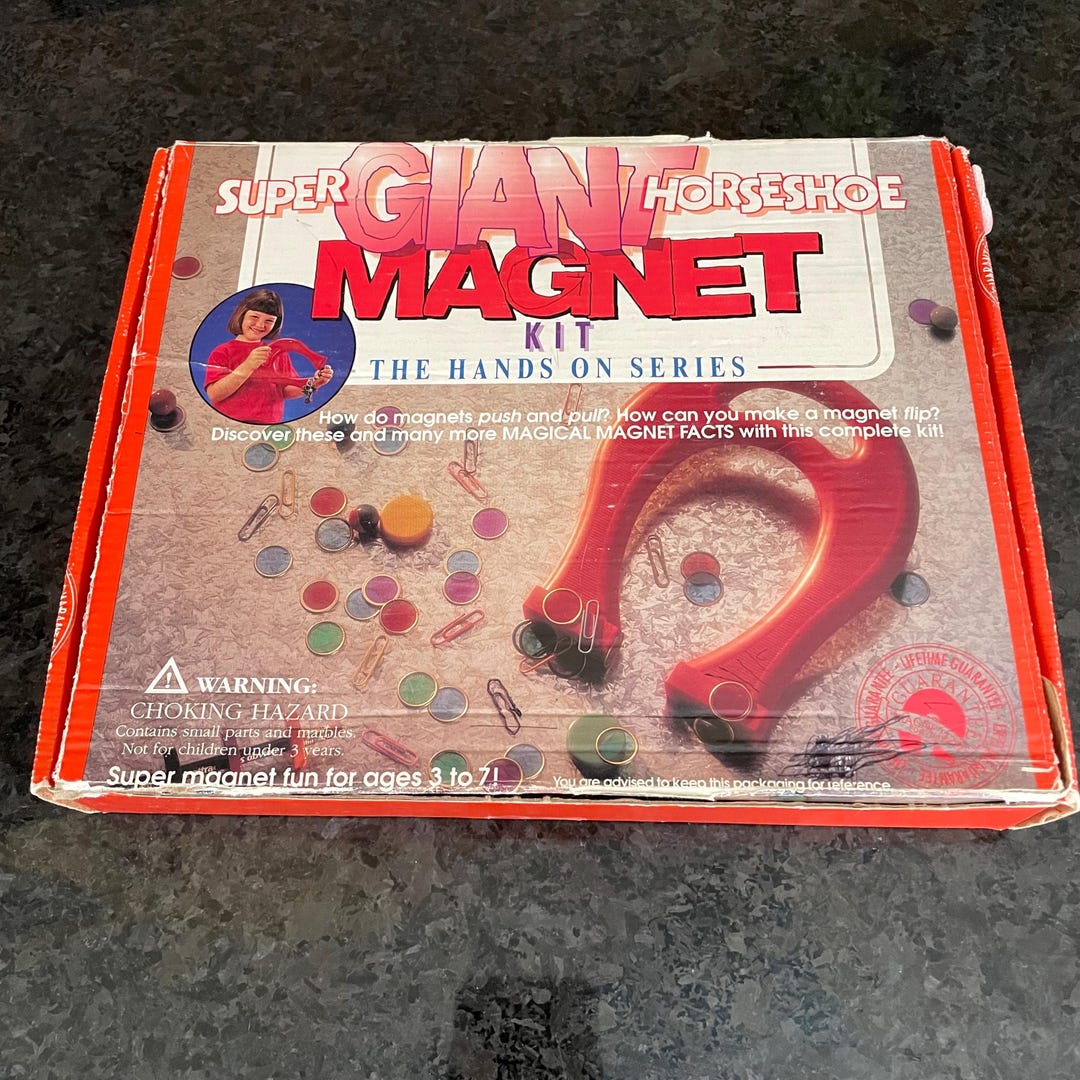 Vintage Super Giant Horseshoe Magnet Kit. Vintage Toy. Dowling Magnets ...