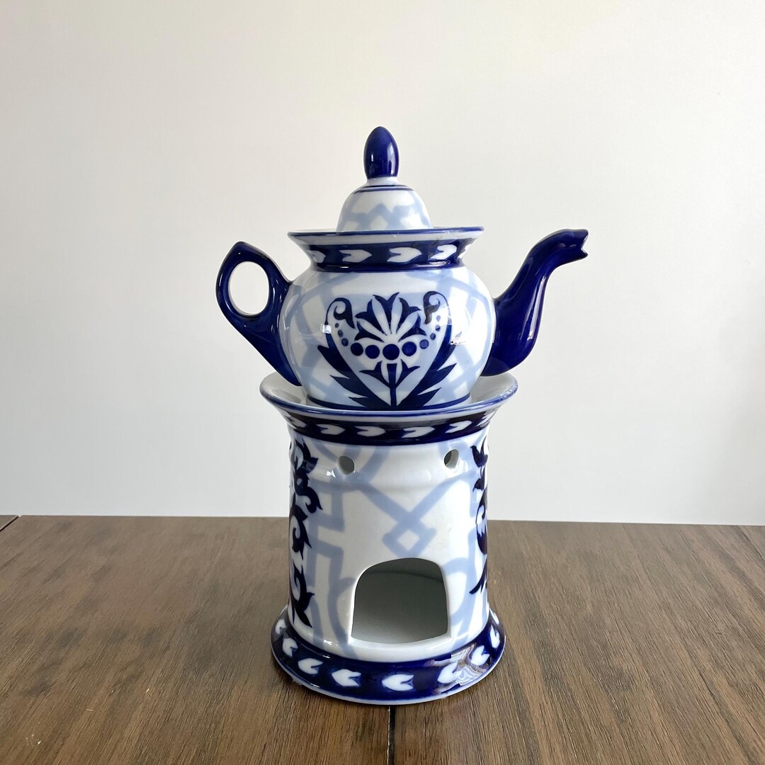 Bombay Teapot and Warmer Set. Blue and White Teapot. Retro Kitchen ...