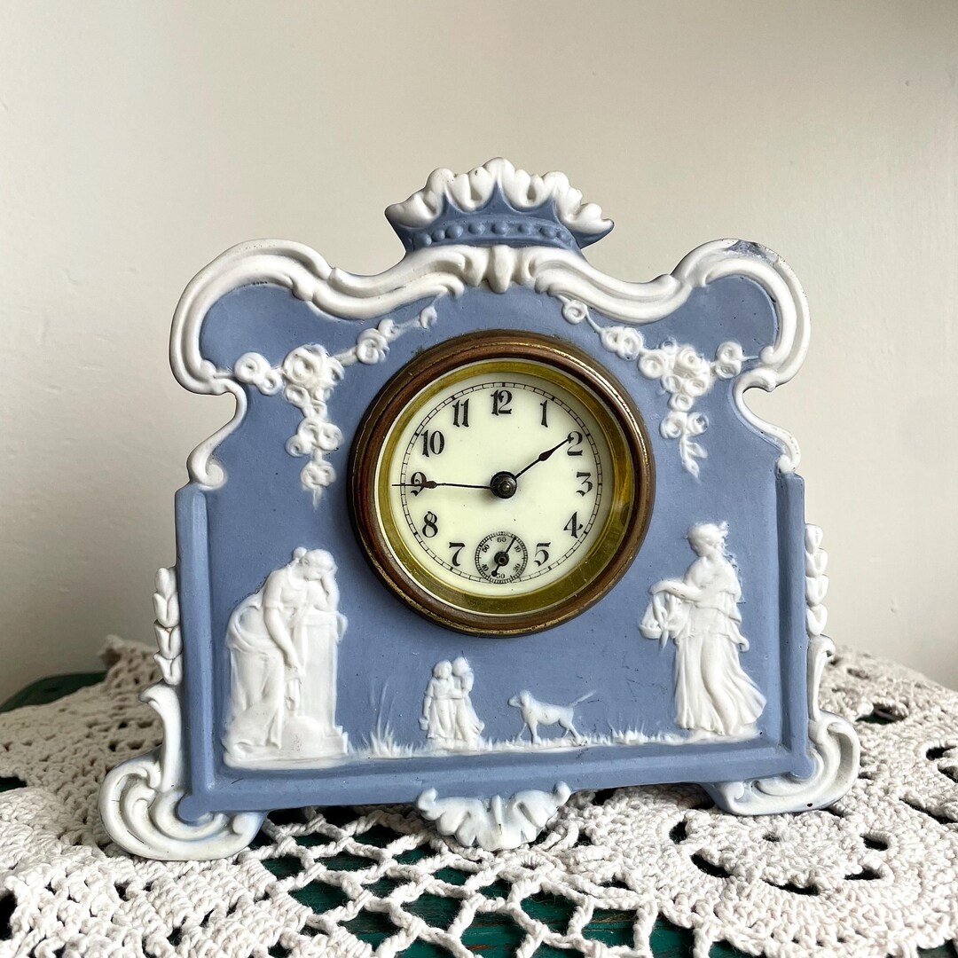 Vintage Ansonia Diadem Dresser Clock. 1920s Pale Blue Mantel Clock ...