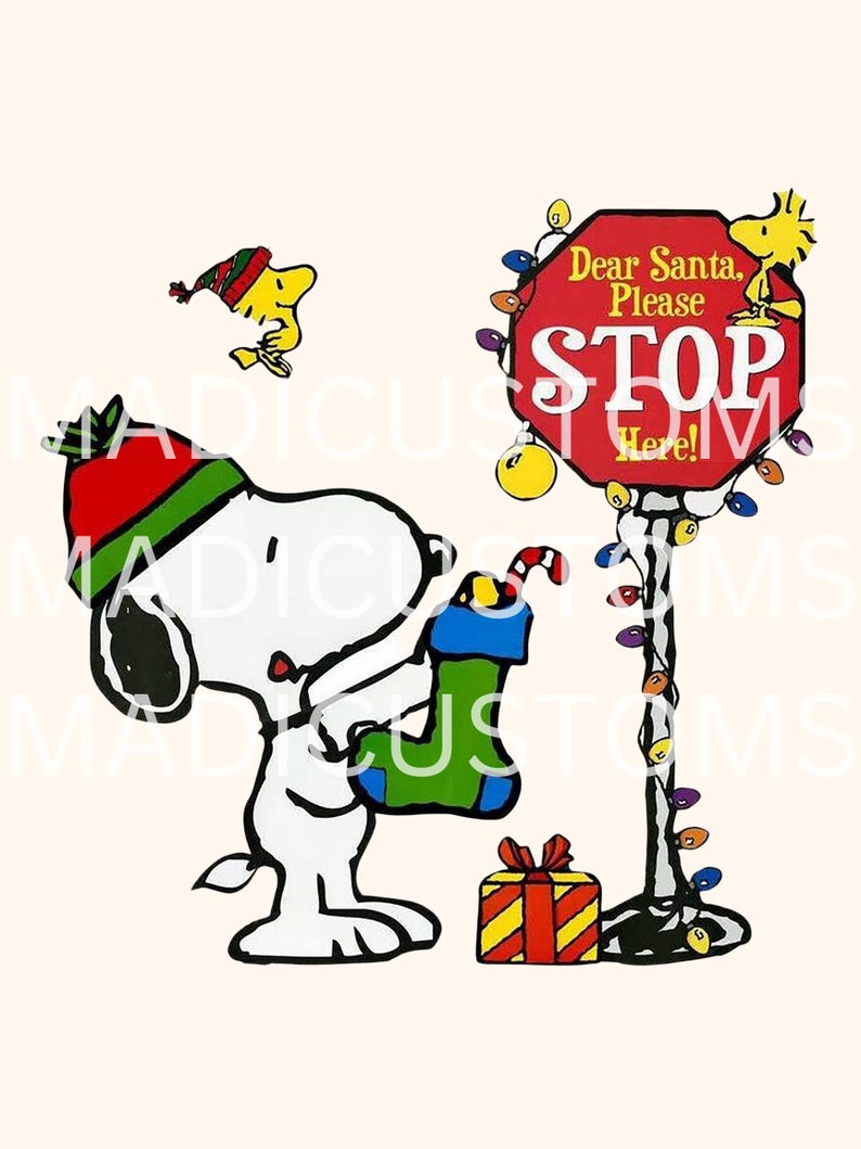 Santa Snoopy and Woodstock Christmas Picture (digital Download) - Etsy