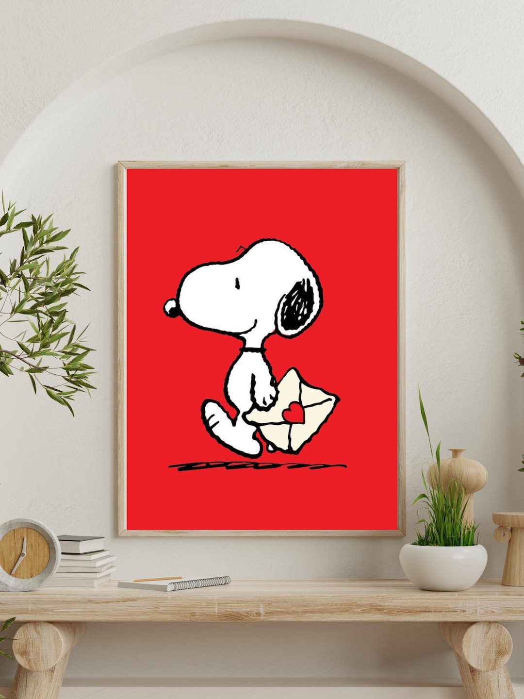 Snoopy Valentine's Day Wall Art: Trendy Peanuts Print (digital Download ...