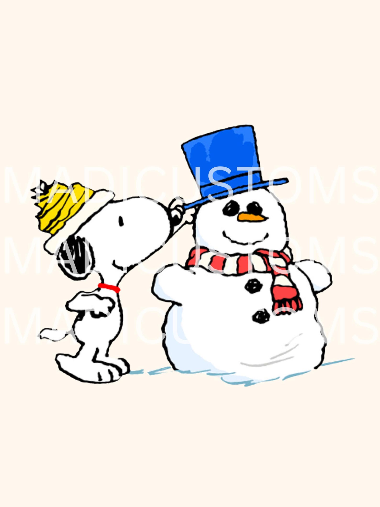 Snoopy Snowman Christmas Peanuts Picture (digital Download) - Etsy