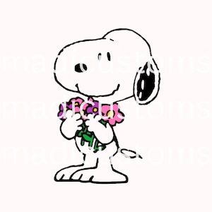 Snoopy Spring Flower Bouquet Art: Nostalgic Home Decor (digital ...