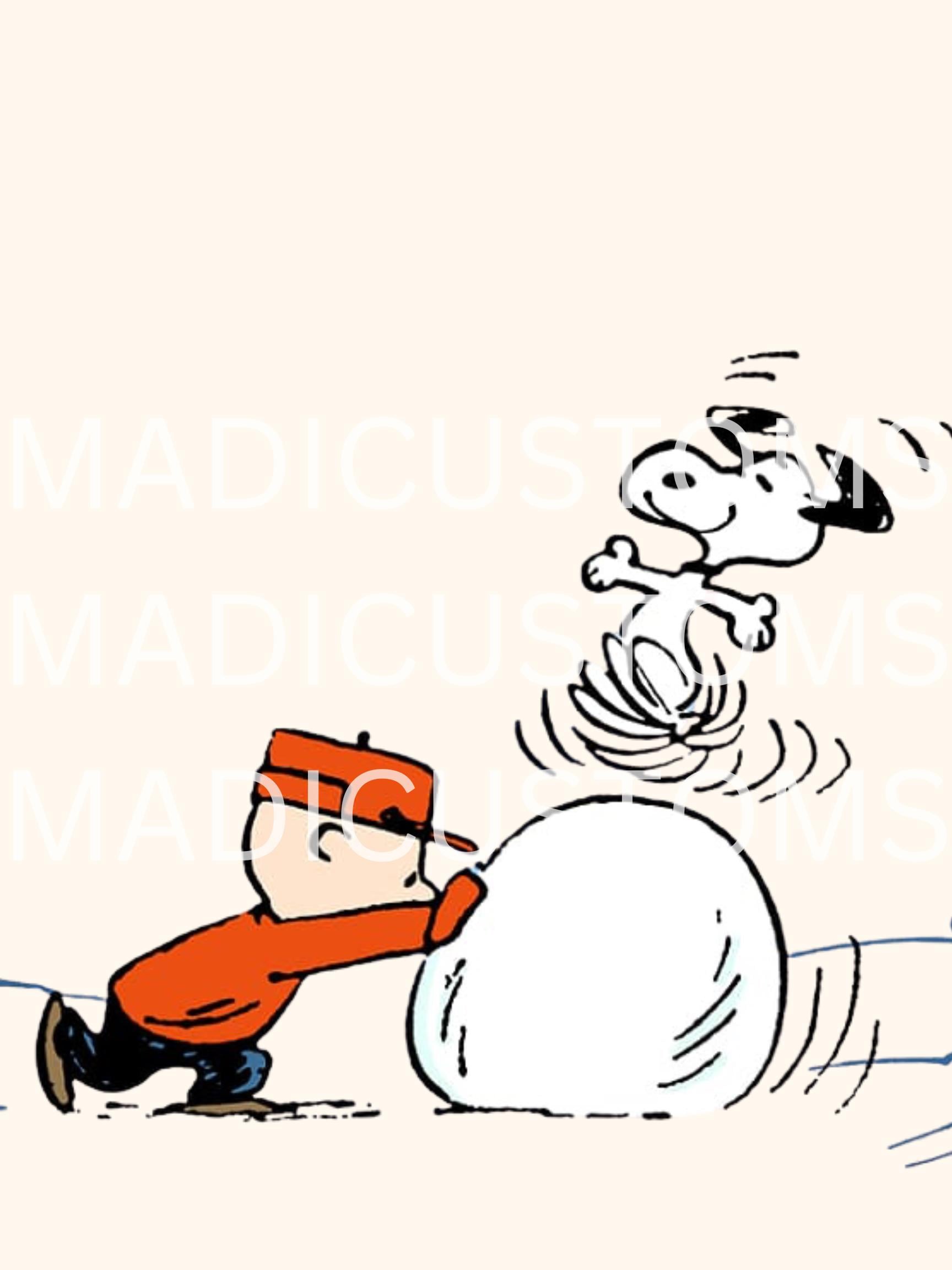 Charlie Brown and Snoopy Christmas/winter Picture - Etsy