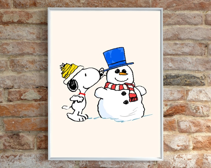 Snoopy Snowman Christmas Peanuts Picture (digital Download) - Etsy