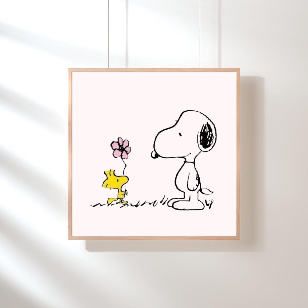 Snoopy and Woodstock Spring Flower Print: Nostalgic Wall Art - Etsy