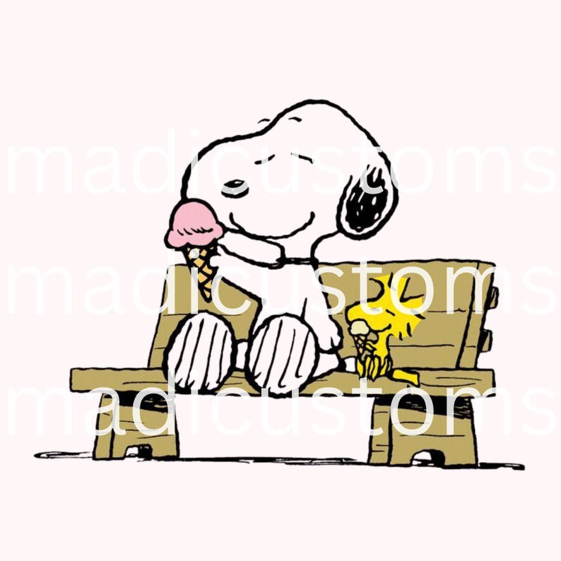 Snoopy Ice Cream Print: Charlie Brown Peanuts Nostalgic Wall Art ...