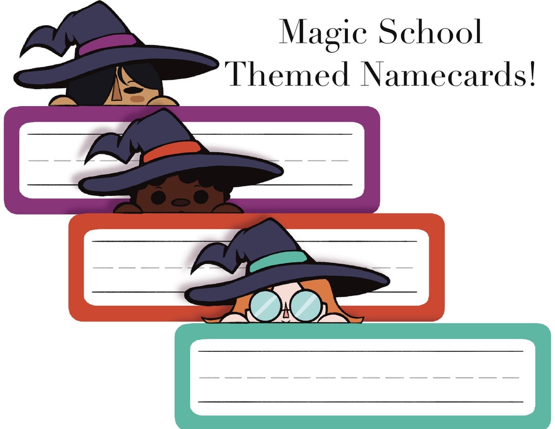 Printable Magic Themed Namecards for Elementary School Students - Etsy