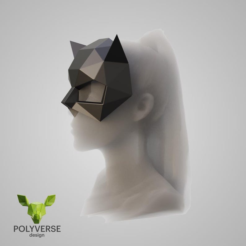 Animal Paper Mask, Lowpoly 3D Papercraft Mask Template, Unique Original ...