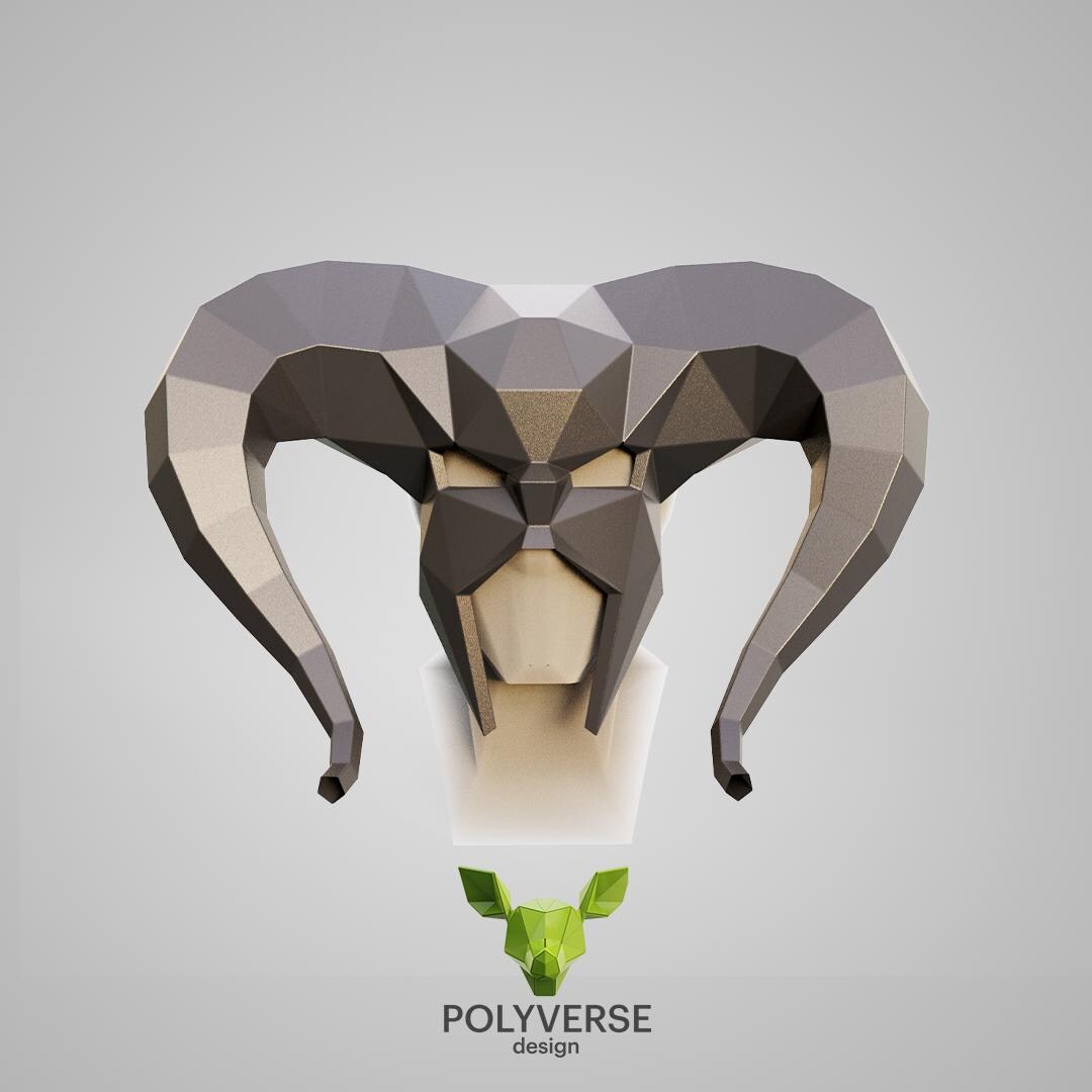 Polygon Human Face Mask, 3D Papercraft Mask Template, Low Poly Paper ...