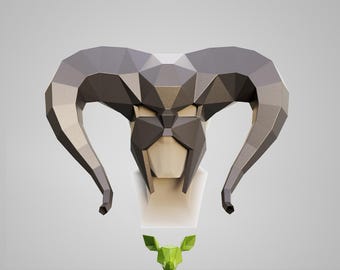 Polygon Human Face Mask, 3D Papercraft Mask Template, Low Poly Paper ...