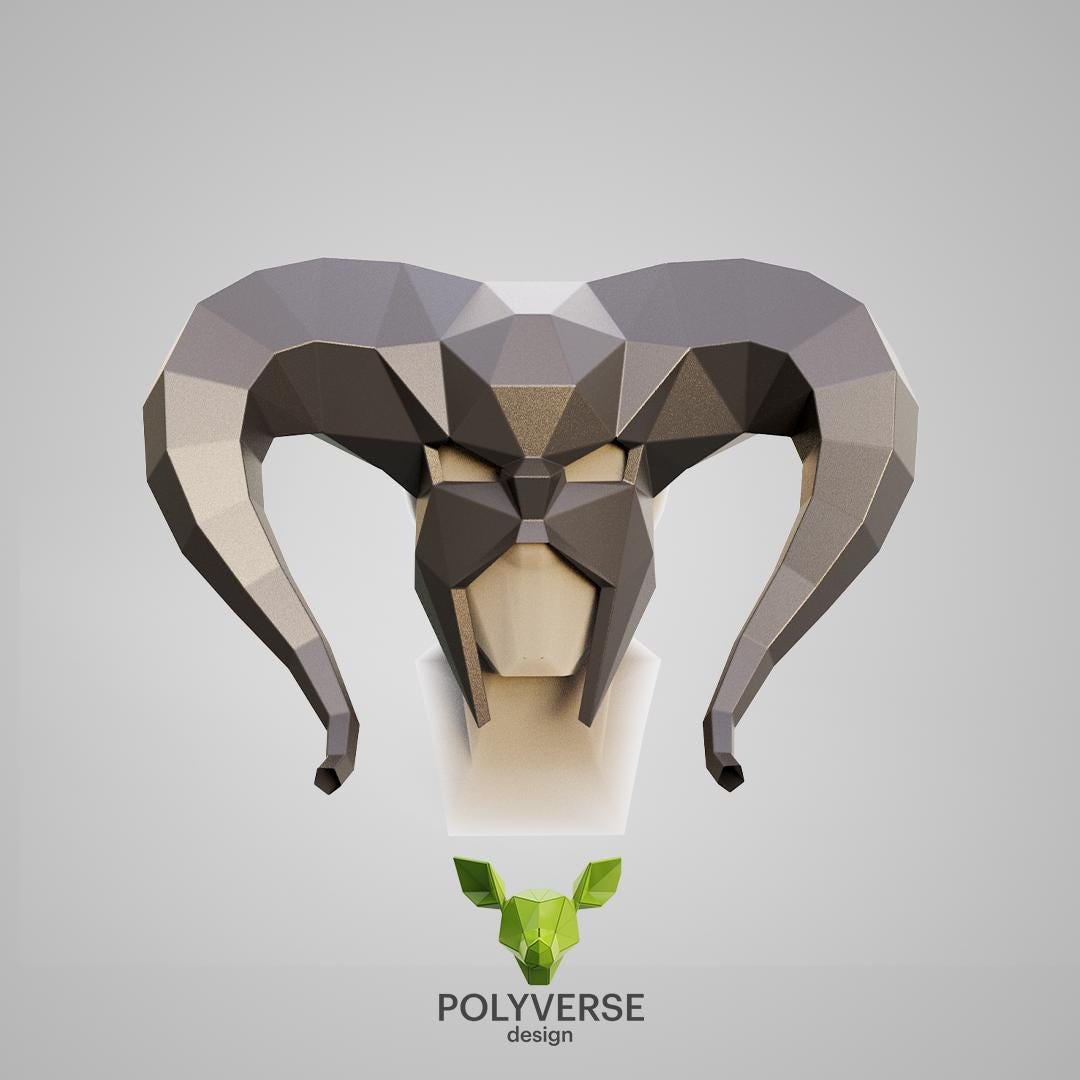 Polygon Human Face Mask, 3D Papercraft Mask Template, Low Poly Paper ...