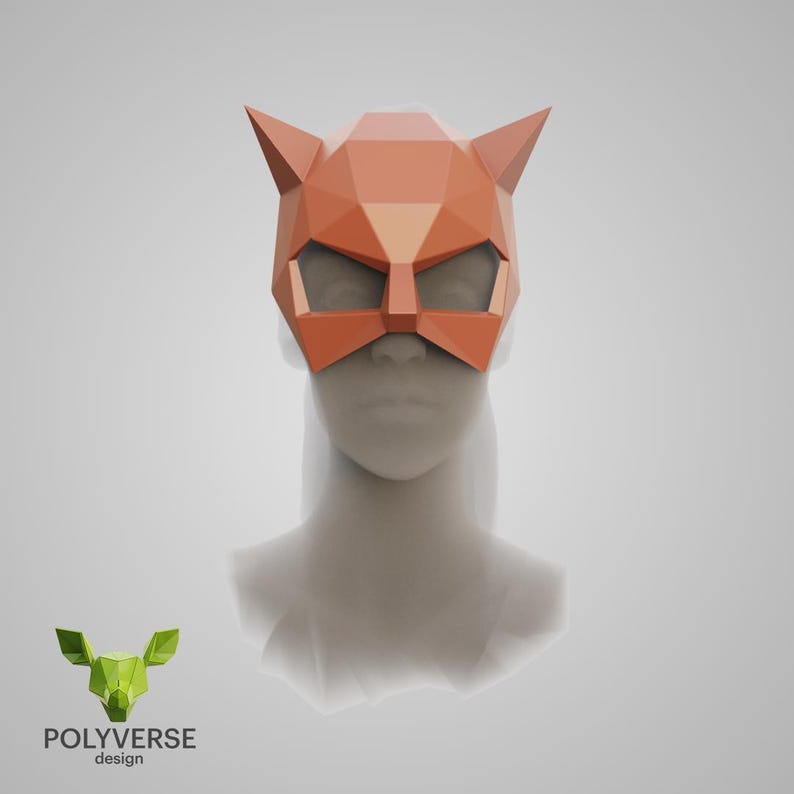 Animal Paper Mask, Lowpoly 3D Papercraft Mask Template, Unique Original ...