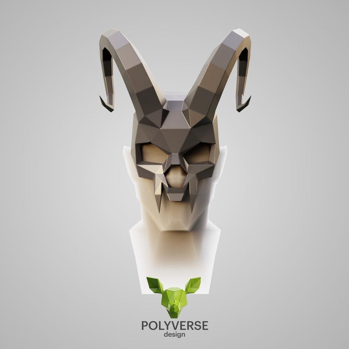 Polygon Human Face Mask, 3D Papercraft Mask Template, Low Poly Paper ...