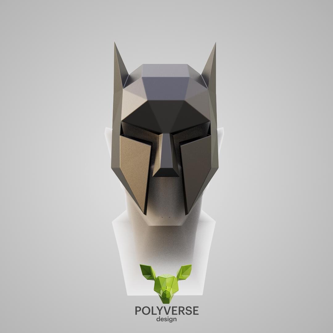 Polygon Human Face Mask, 3D Papercraft Mask Template, Low Poly Paper ...