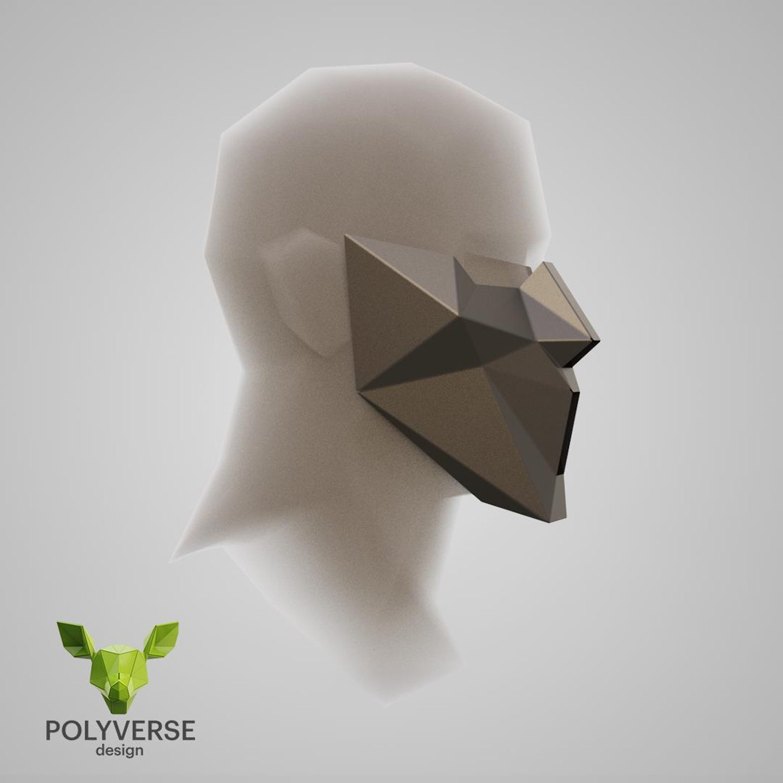 Demon Paper Mask, Lowpoly 3D Papercraft Mask Template, Unique Original ...