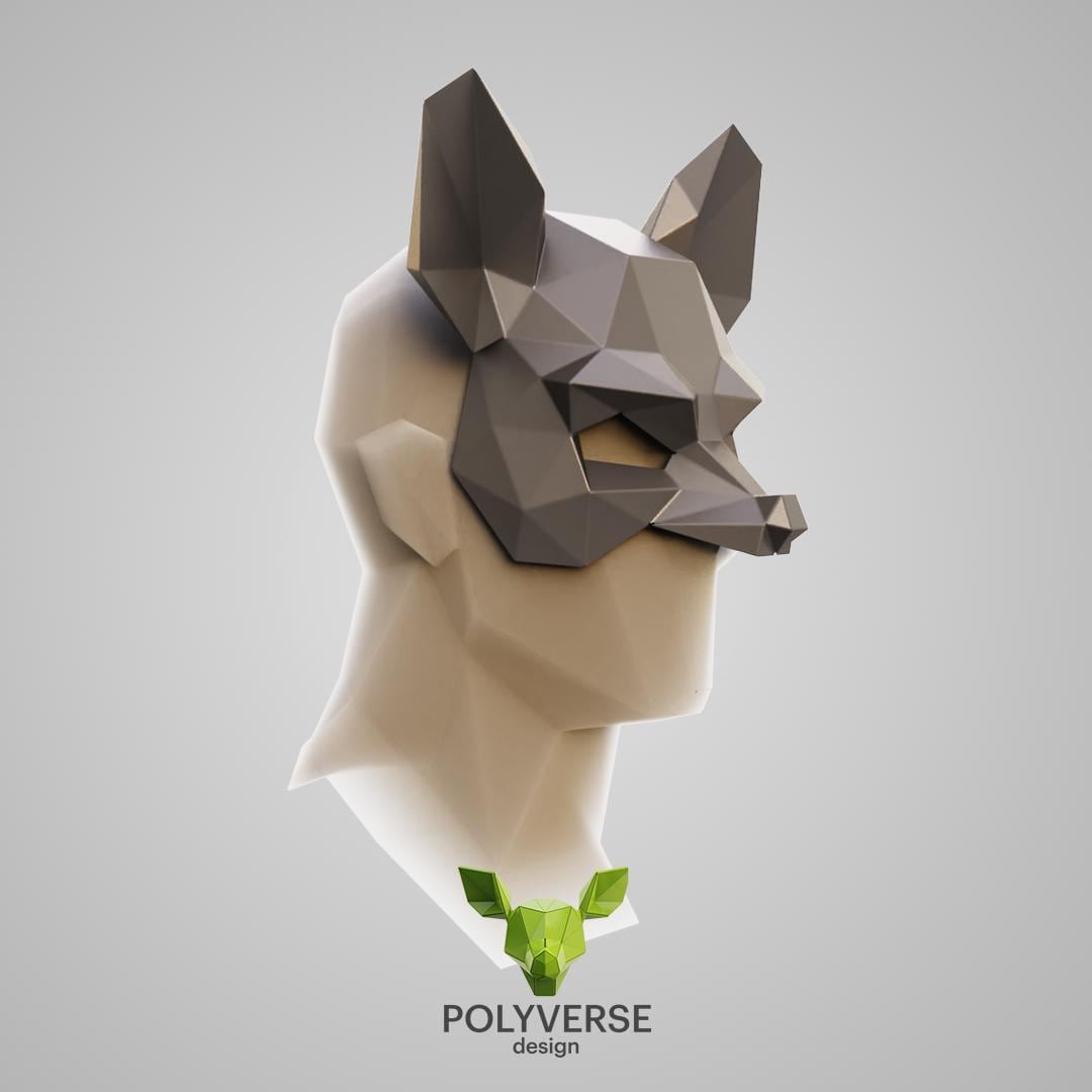 Polygon Human Face Mask, 3D Papercraft Mask Template, Low Poly Paper ...