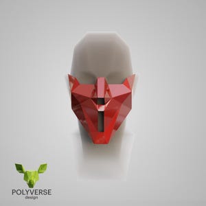 Demon Paper Mask, Lowpoly 3D Papercraft Mask Template, Unique Original ...
