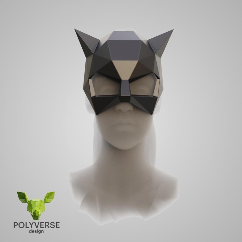 Animal Paper Mask, Lowpoly 3D Papercraft Mask Template, Unique Original ...