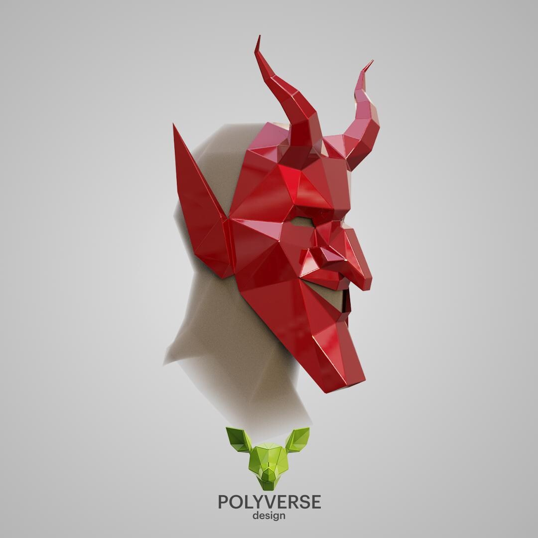 Printable Halloween Mask: Geometric Design for Metalworking (DXF, Pdo ...