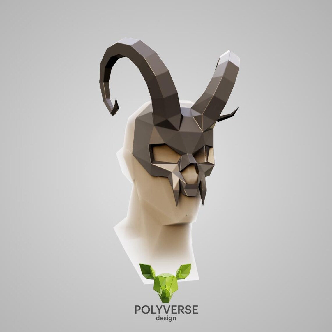 Polygon Human Face Mask, 3D Papercraft Mask Template, Low Poly Paper ...