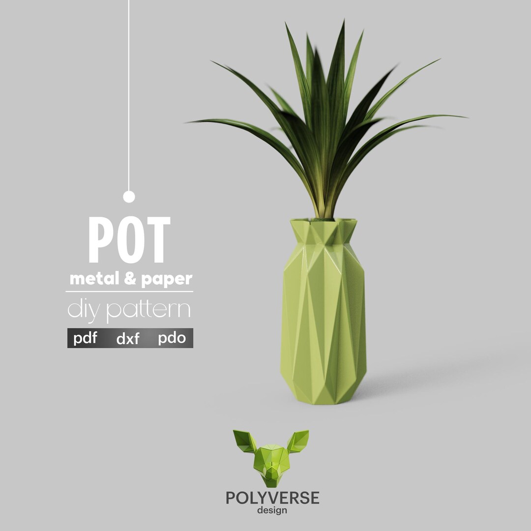 Downloadable 3D Model Plant Pot: Low Poly Geometric Design for 3D ...