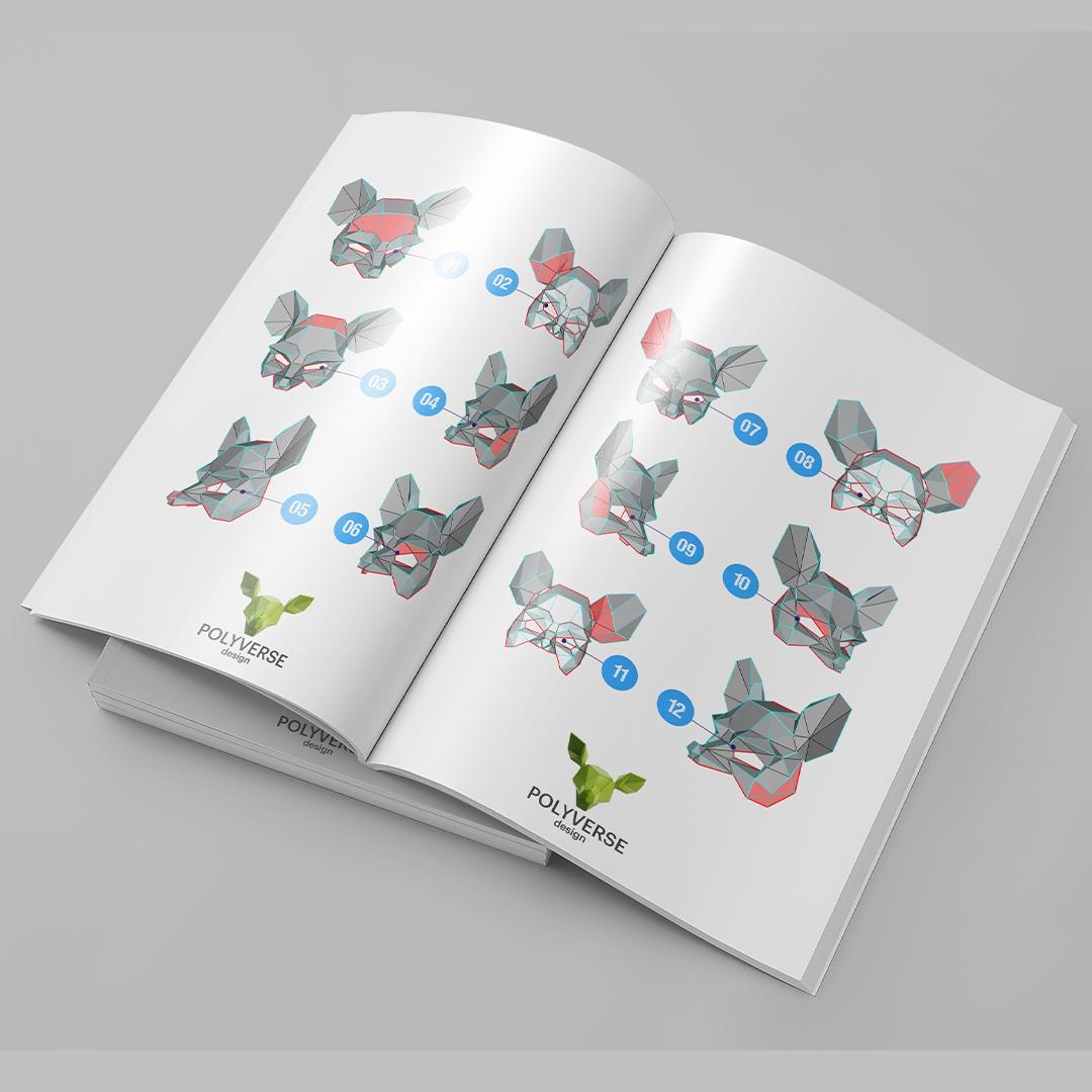 Polygon Human Face Mask, 3D Papercraft Mask Template, Low Poly Paper ...