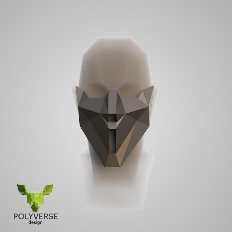 Demon Paper Mask, Lowpoly 3D Papercraft Mask Template, Unique Original ...
